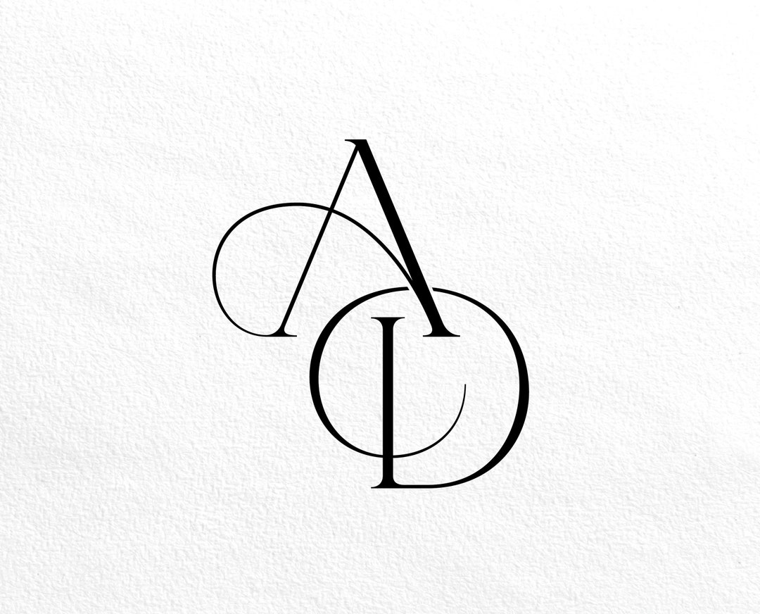 Custom Wedding Monogram Logo, Elegant Initial Crest (digital Download ...