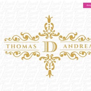Monogram Svg, Monogram Svg, Classic Wedding Logo Design | Custom ...