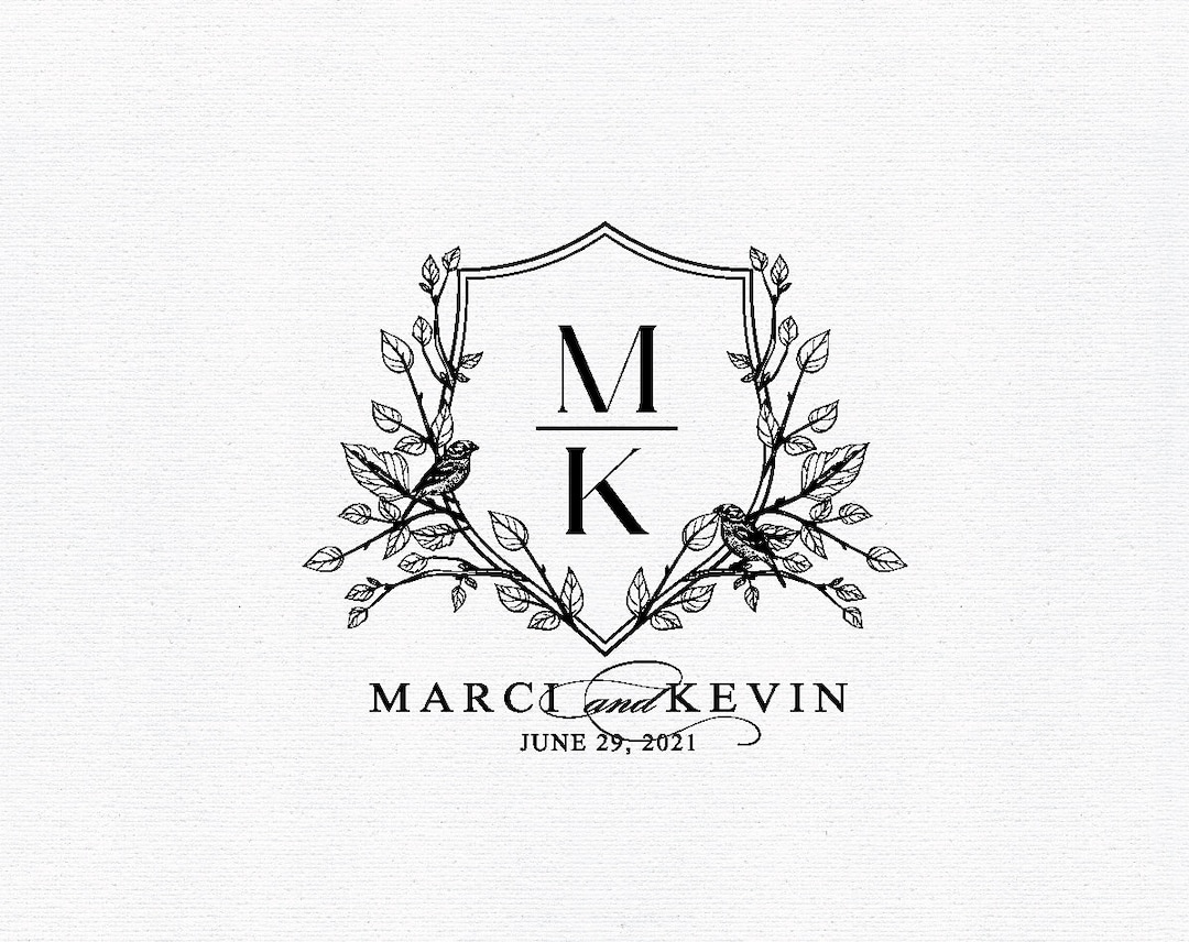 Wedding Logo SVG Fine Art Wedding Crest Editable Crest PNG Elegant ...