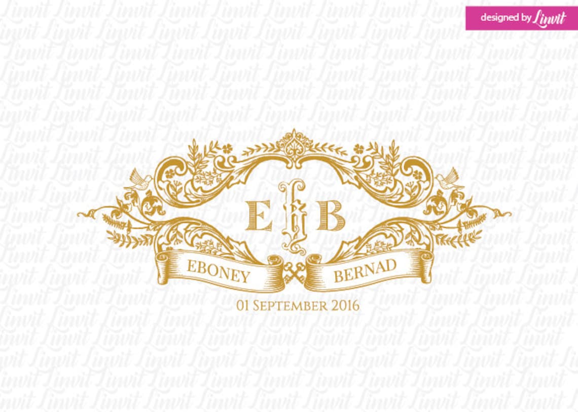 Wedding Logo Vintage Logo Vintage Monogram Wedding Design - Etsy