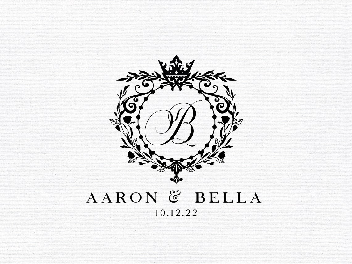 Royal Logo Crown Logo Royal Wedding Logo Wedding Emblem | Etsy