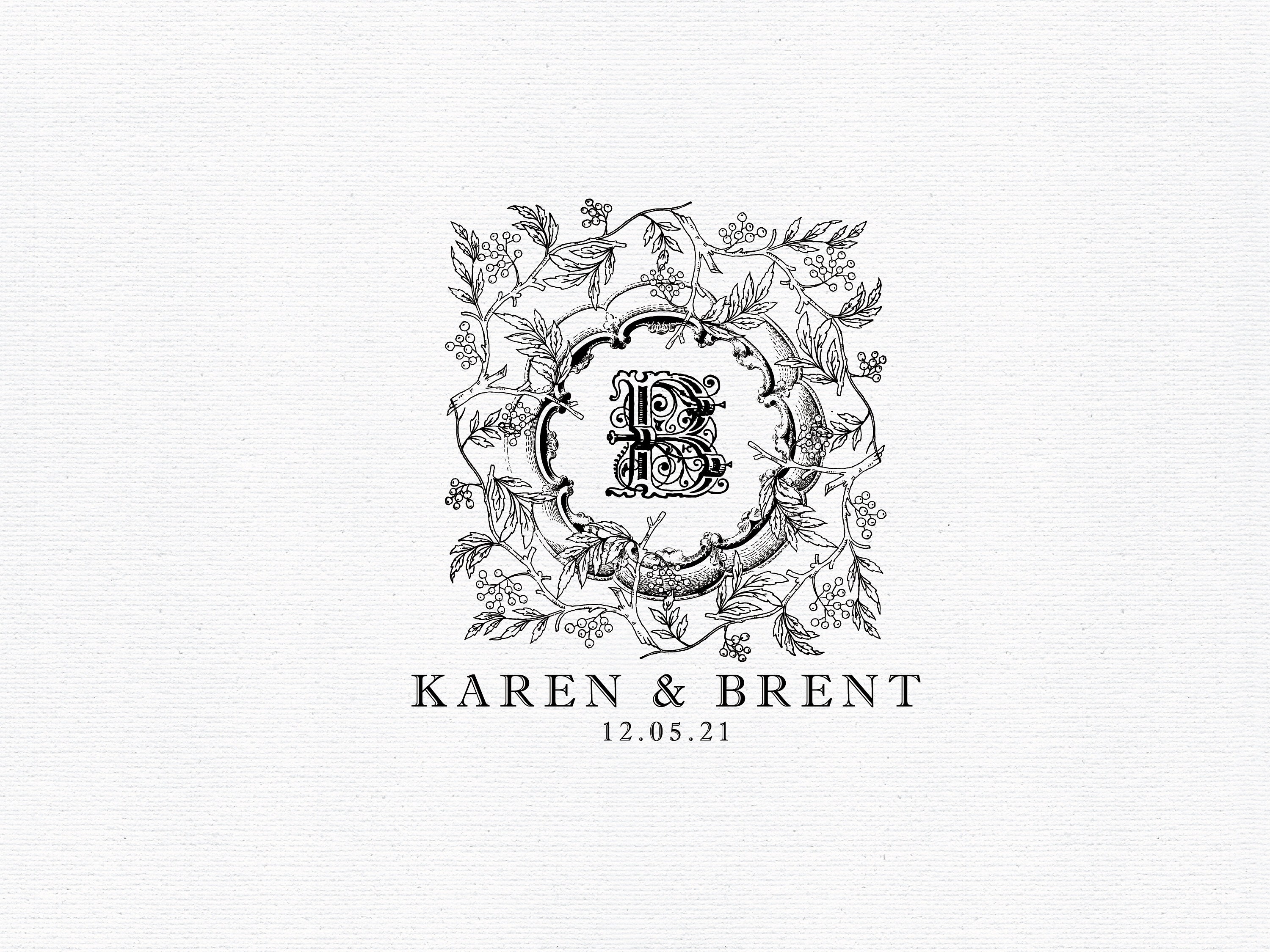 Wedding Logo Vintage Logo Vintage Monogram Wedding Design | Etsy