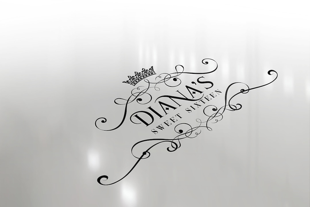 Sweet 16 Logo SVG Quinceañera Logo SVG Editable Crest PNG Custom Party ...