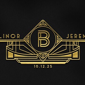 Art Deco Wedding Logo SVG Wedding Monogram SVG Editable Crest PNG ...