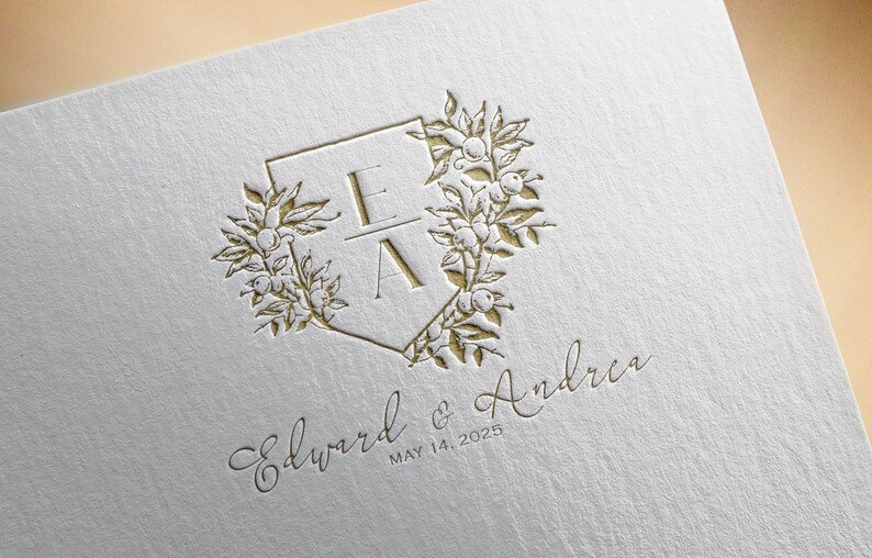 Gold Monogram Crest Wedding Emblem Wedding Shield Shield - Etsy