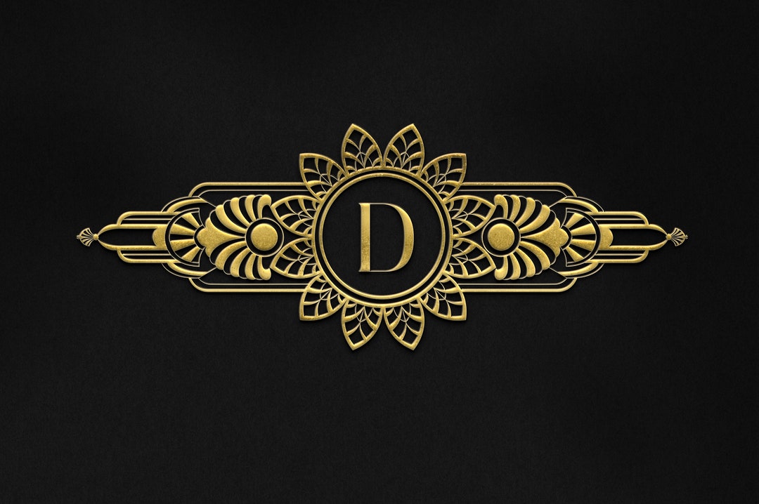 Wedding Logo SVG Art Deco Monogram SVG Editable Crest PNG Wedding ...