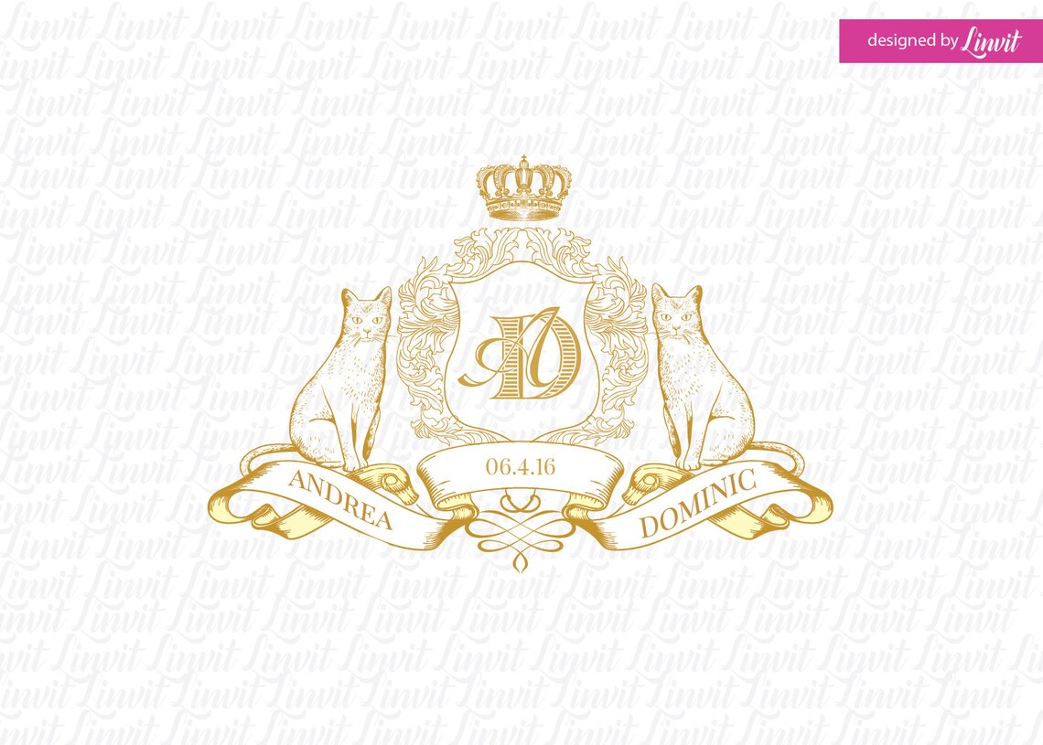 Wedding Logo Vintage Logo Vintage Monogram Wedding Design - Etsy