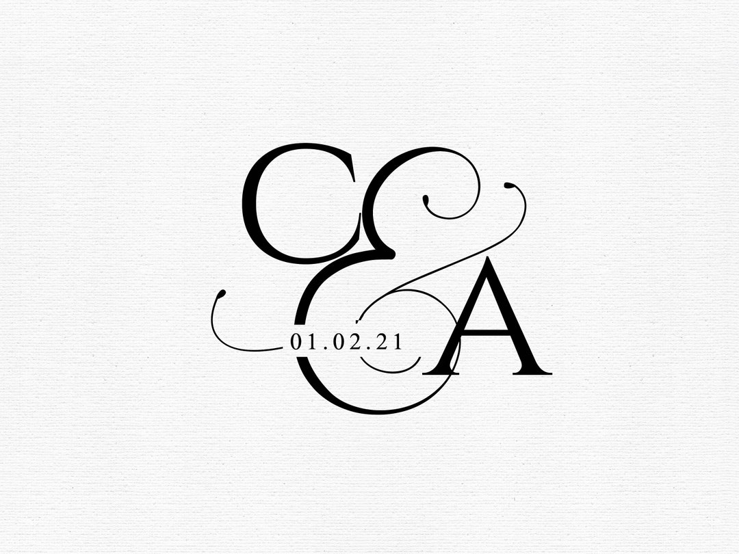 Custom Wedding Logo, Minimalist Monogram, Elegant Crest (digital ...