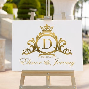 Royal Wedding Logo SVG Wedding Monogram SVG Editable Crest PNG Custom ...
