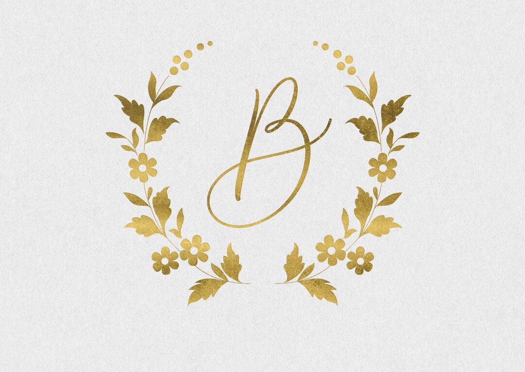 Monogram Svg, Floral Wreath Logo, Wedding Crest, Wedding Wreath, DIY ...