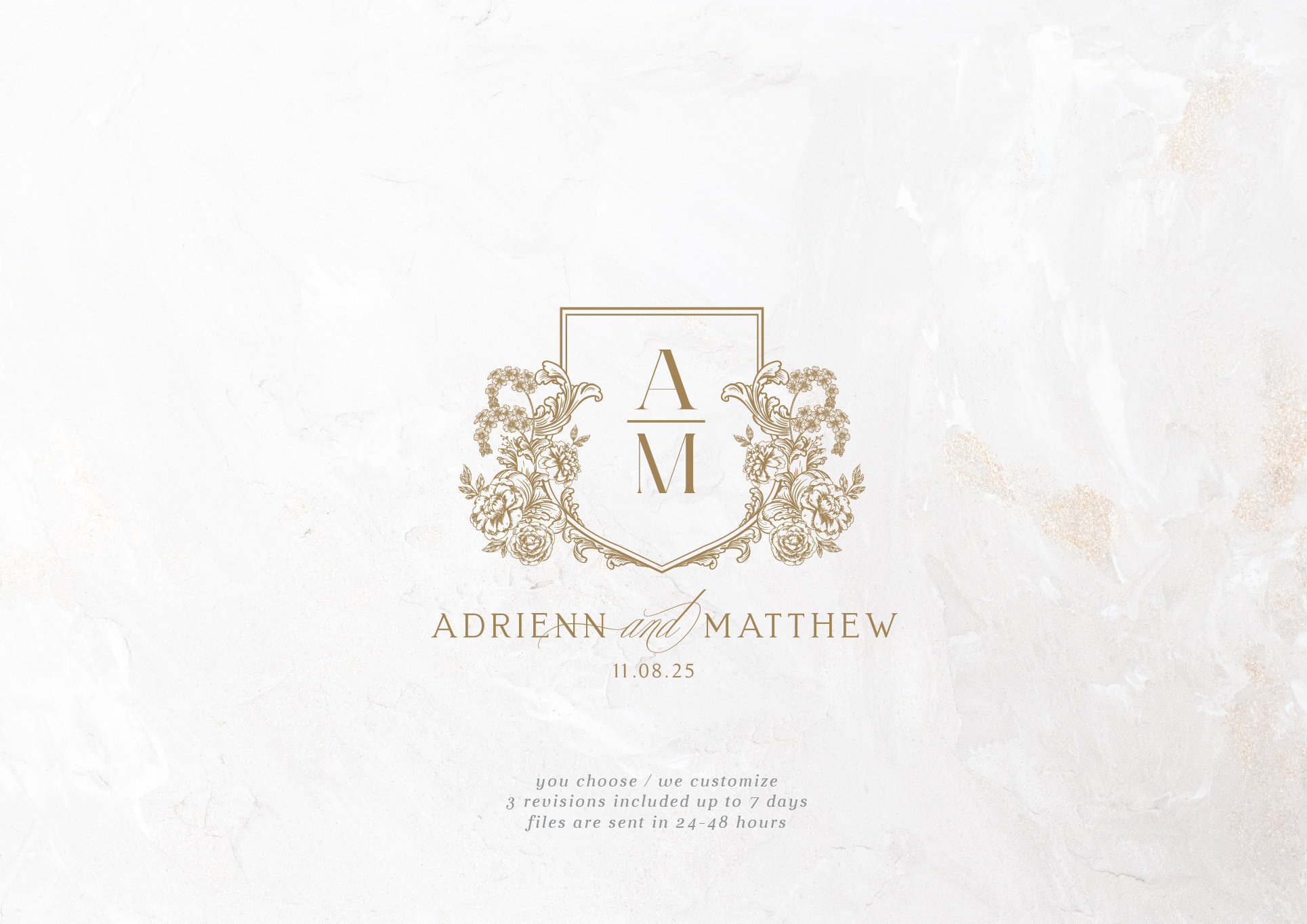 Peonies Wedding Crest Logo: Vintage Floral Monogram (SVG, PNG) - Etsy