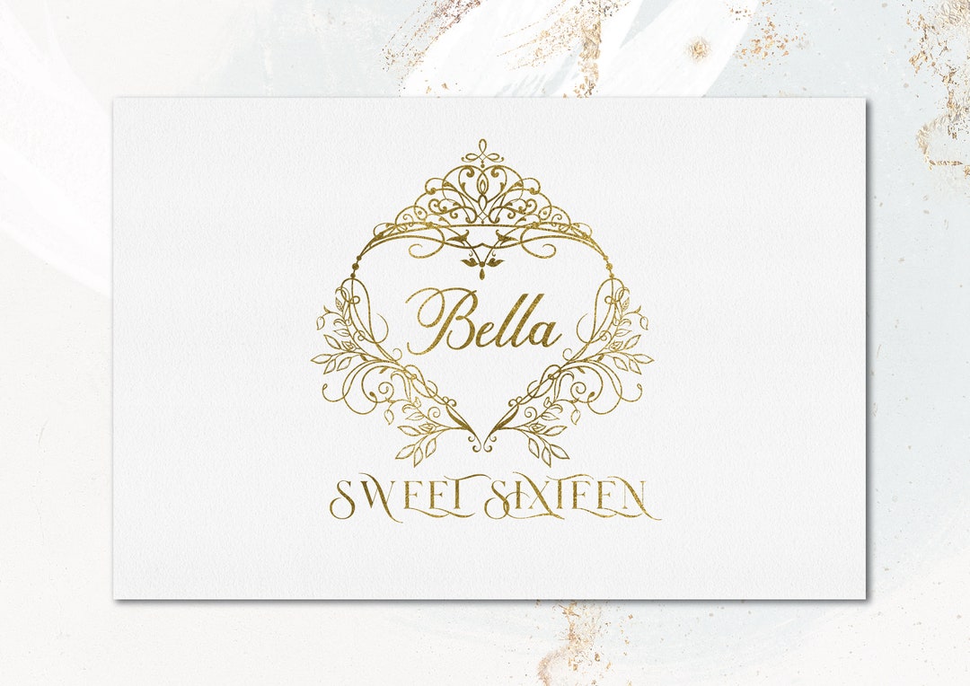 Sweet 16 Logo SVG Quinceañera Logo SVG Editable Gobo Crest Svg Custom ...