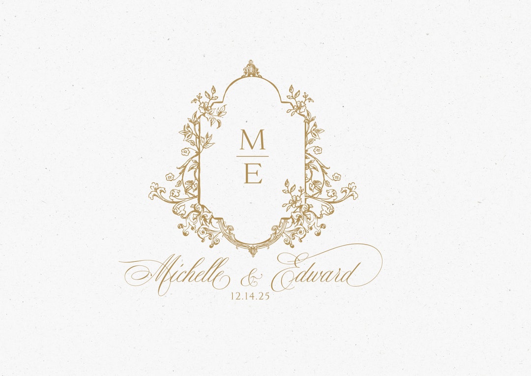Vintage Style Wedding Crest for Acrylic Wedding Invitations and Acrylic ...