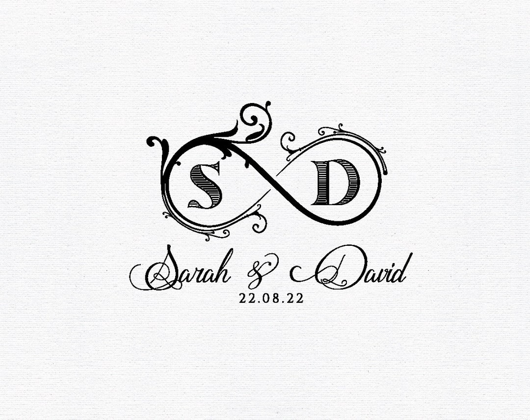Wedding Logo SVG Wedding Monogram Template Editable Crest PNG Infinity ...