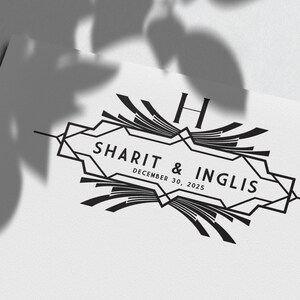 Art Deco Wedding Logo, Great Gatsby Wedding Monogram, Art Deco Wedding ...