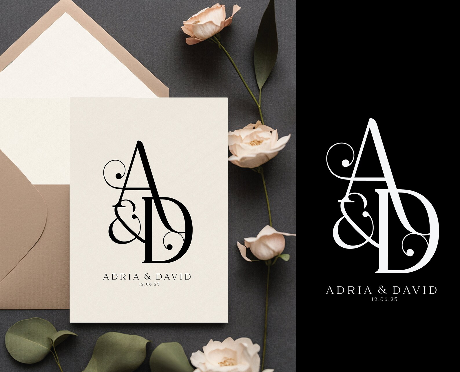 Custom Wedding Monogram Logo: Elegant Initial Crest (digital Download ...