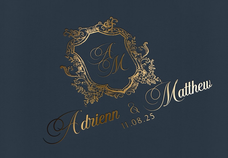 Vintage Floral Wedding Crest Logo, Custom Monogram (SVG, PNG) - Etsy