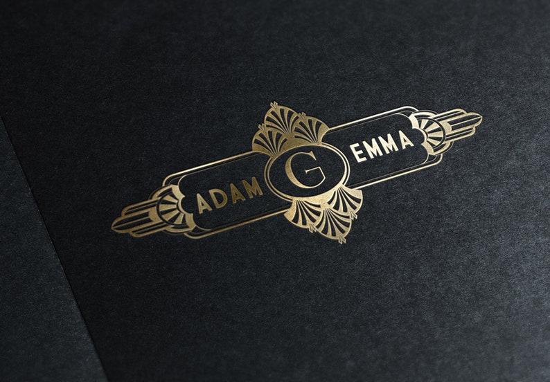Art Deco Wedding Logo, Custom Monogram Crest (SVG, PNG) - Etsy
