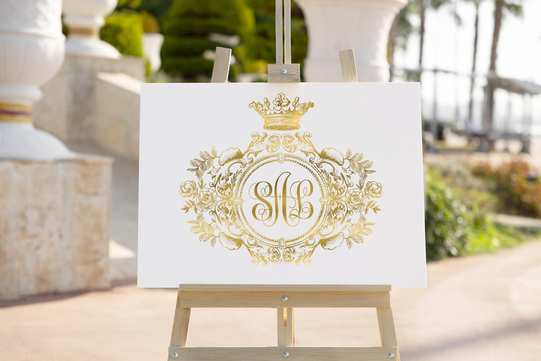 Custom Crest, Custom Wedding Logo Design, Royal Wedding Logo, Wedding ...
