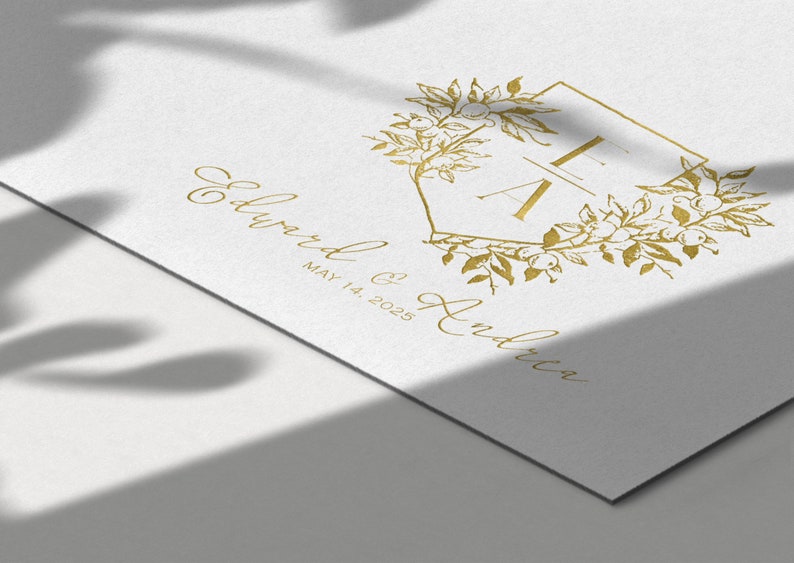 Gold Monogram Crest Wedding Emblem Wedding Shield Shield - Etsy