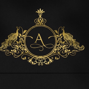 Elegant Wedding Monogram Peacock Wedding Logo Peacock Logo - Etsy