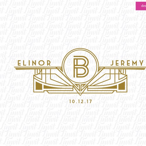 Art Deco Wedding Logo Great Gatsby Wedding Monogram Art Deco - Etsy