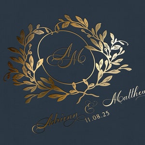 Gold Monogram Crest Wedding Emblem Wedding Shield Shield - Etsy