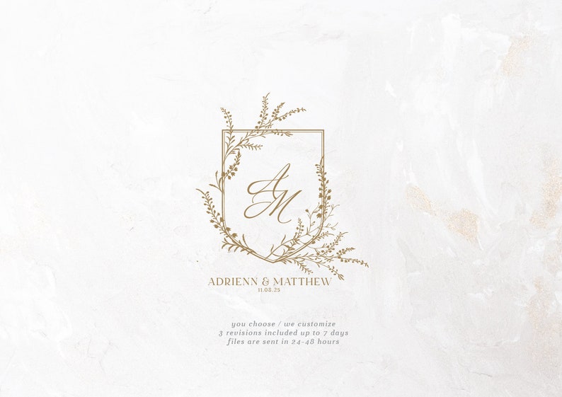 Modern Wedding Logo Timeless Wedding Logo Editable Wedding | Etsy