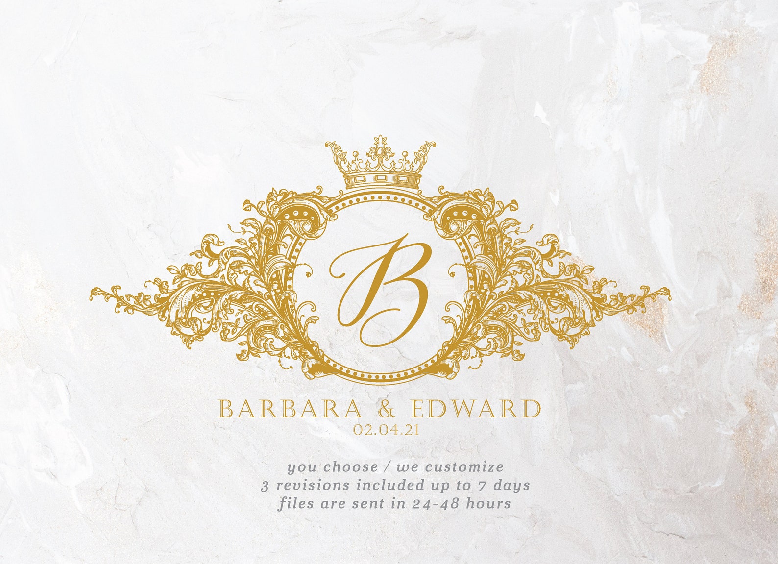 Royal Logo Crown Logo Royal Wedding Logo Wedding Emblem - Etsy