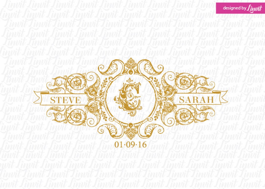 Vintage Wedding Logo SVG: Custom Monogram Crest (digital Download) - Etsy