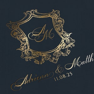 Gold Monogram Crest Wedding Emblem Wedding Shield Shield - Etsy