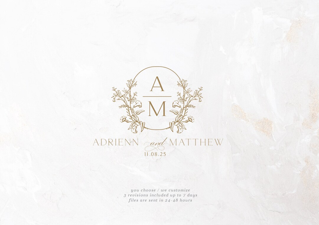 Gold Monogram Crest, Wedding Emblem, Wedding Shield, Shield, Wedding ...