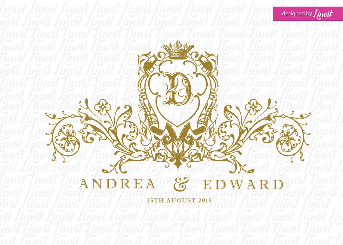 Royal Logo Crown Logo Royal Wedding Logo Wedding Emblem - Etsy