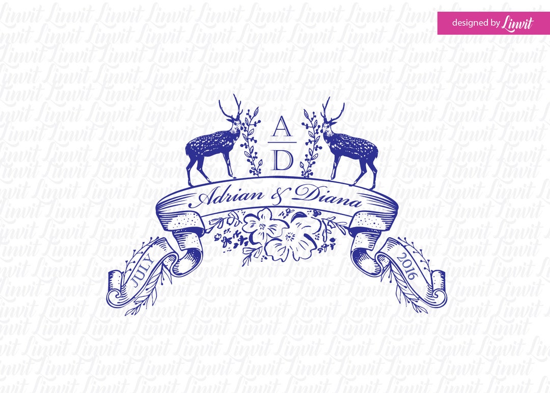 Rustic Wedding Logo, Wedding Logo, Greenery Logo, Wedding Wreath Logo ...