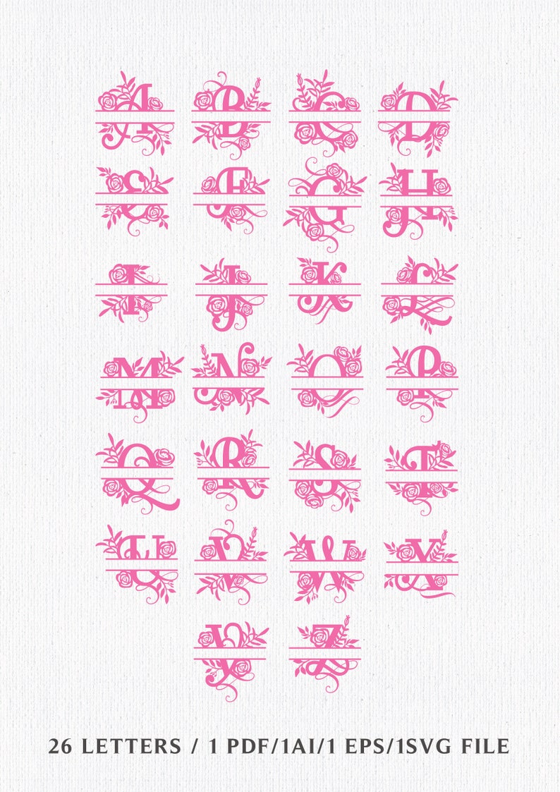 Split Monogram SVG Split Font Letter Svg Split Monogram | Etsy