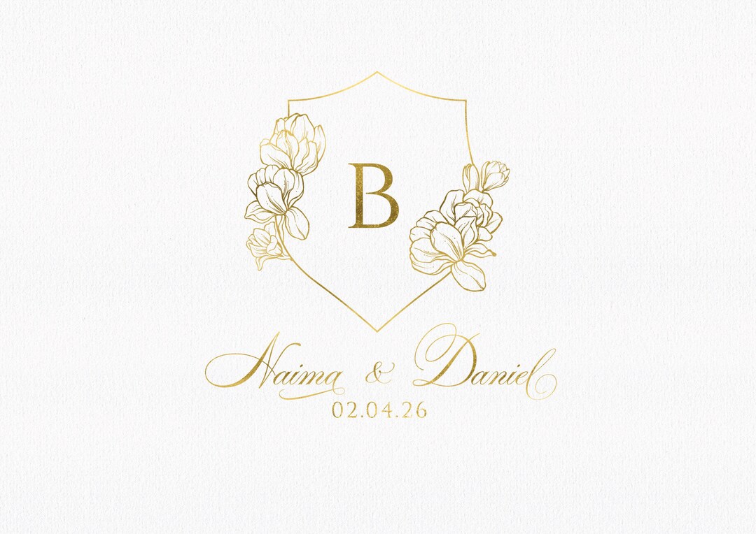 Wedding Logo SVG Wedding Monogram SVG Editable Crest PNG Minimalist ...
