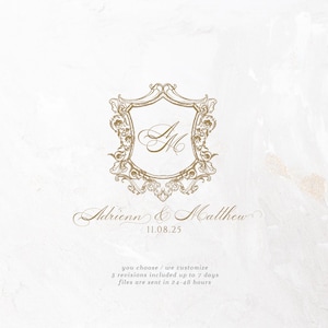 Gold Monogram Crest Wedding Emblem Wedding Shield Shield - Etsy