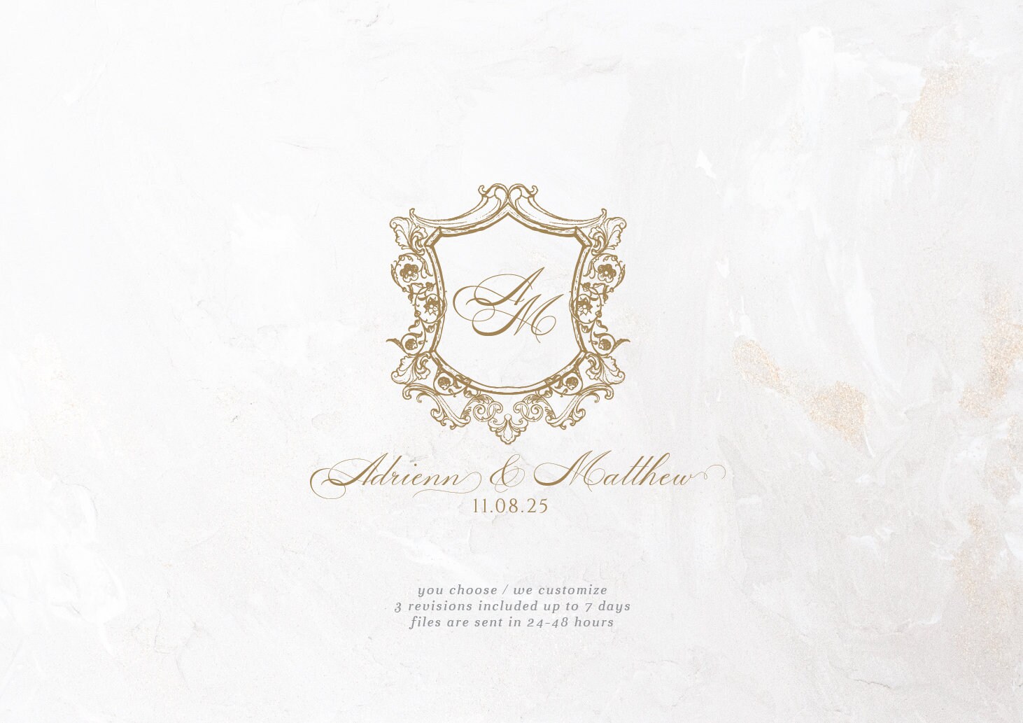 Gold Monogram Crest Wedding Emblem Wedding Shield Shield | Etsy