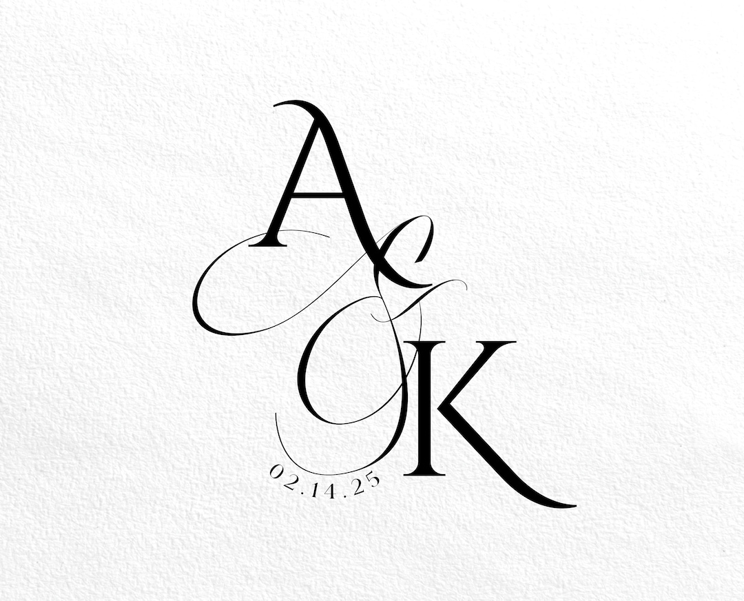 Custom Logo Design Couples Logo for Wedding Modern Wedding Monogram ...