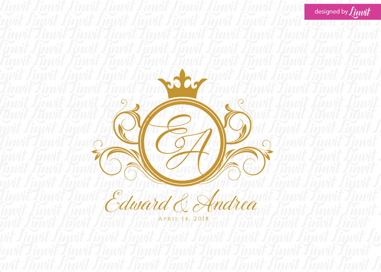 Royal Logo Crown Logo Royal Wedding Logo Wedding Emblem - Etsy UK