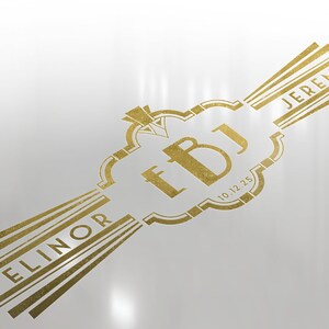 Art Deco Wedding Logo, Great Gatsby Wedding Monogram, Art Deco Wedding ...