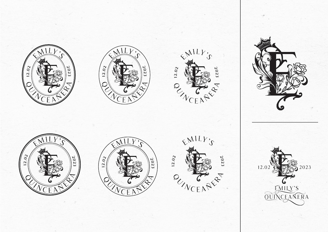 Monogram Svg,custom Quinceanera Logo Design for Acrylic Quinceanera ...