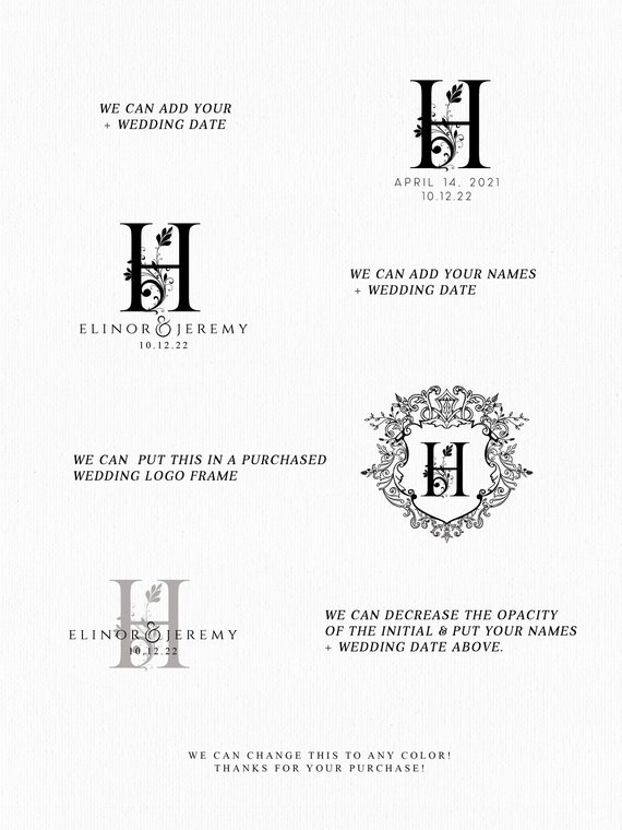 Initial Svg Wedding Initial Wedding Initials Monogram Fonts - Etsy