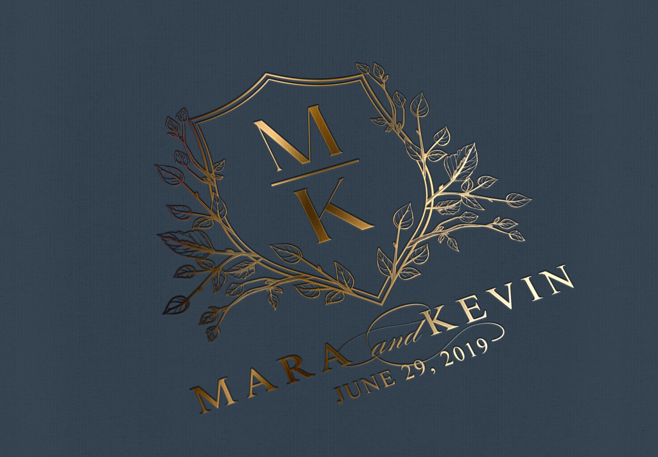 Gold Monogram Crest Wedding Emblem Wedding Shield Shield | Etsy