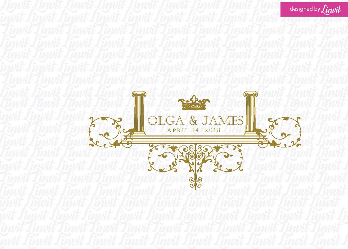 Royal Logo Crown Logo Royal Wedding Logo Wedding Emblem - Etsy