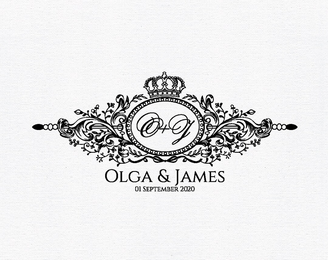 Custom Wedding Crest Logo SVG: Royal Monogram, Gobo Design (digital ...