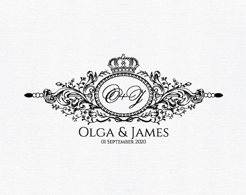 Custom Wedding Crest Logo SVG: Royal Monogram, Gobo Design (digital ...