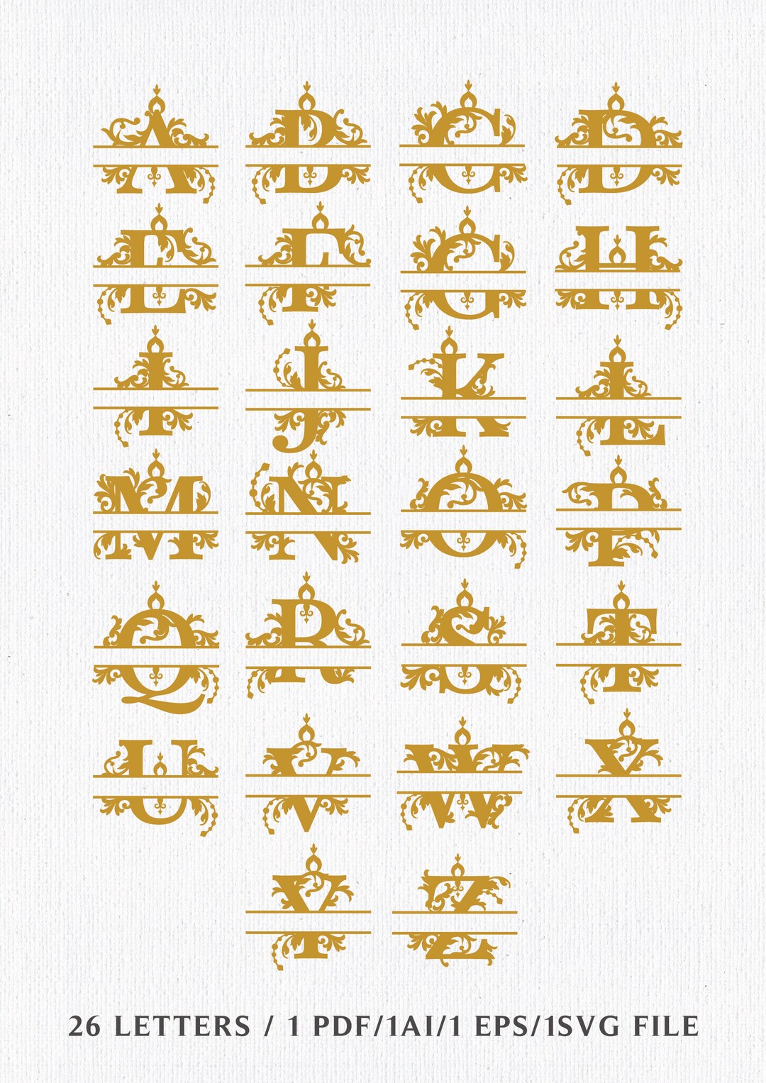 Split Monogram SVG, Split Font, Letter Svg, Split Monogram Letters ...