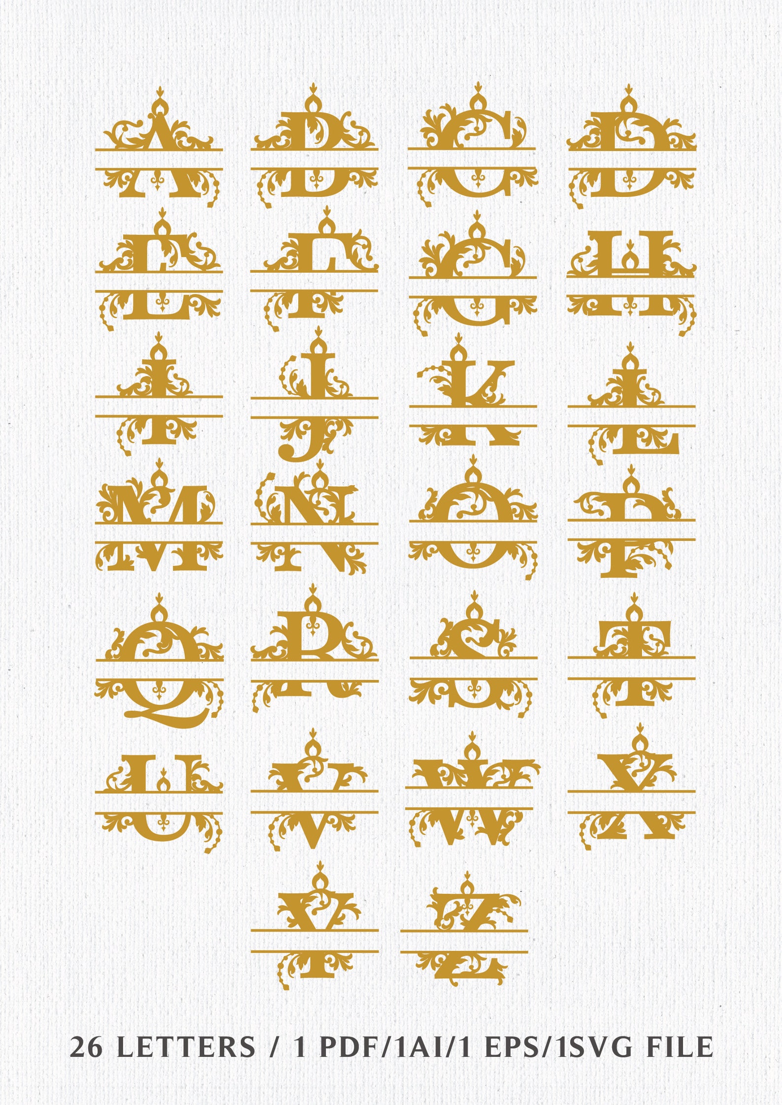 Split Monogram SVG Split Font Letter Svg Split Monogram - Etsy