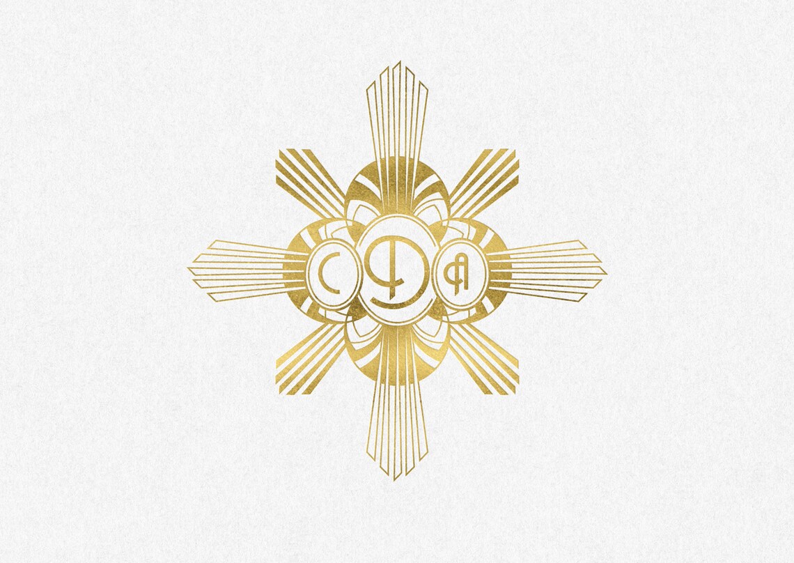 Art Deco Wedding Logo Great Gatsby Wedding Monogram Art Deco - Etsy